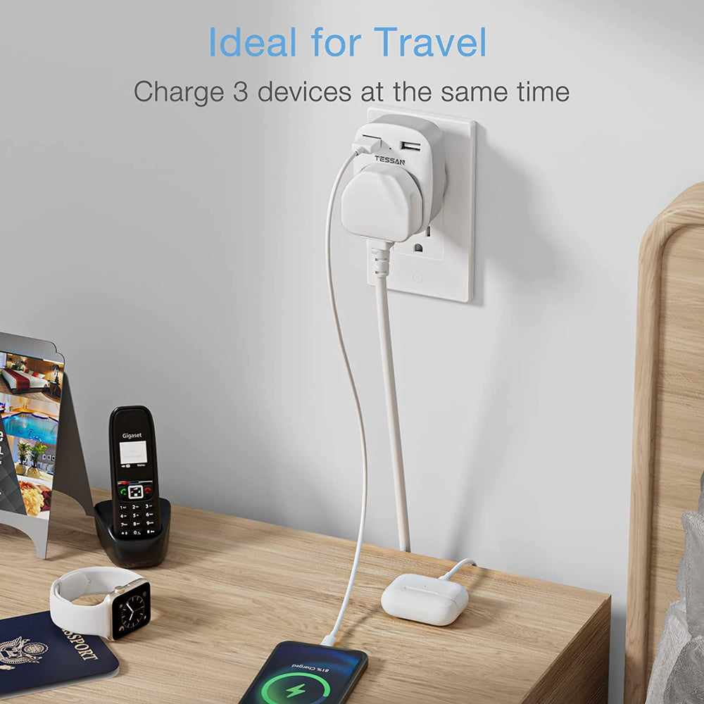 UK to Australia Adapter with 2 USB Ports